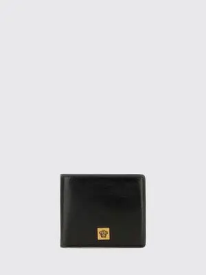 Versace Medusa Plaque Bifold Leather Wallet - Black