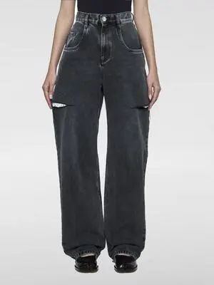 MAISON MARGIELA Maison Margiela High-Waisted Wide-Leg Distressed Denim Jeans