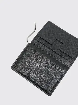 TOM FORD Bifold Leather Card Holder With Money Clip And Laminated Logo