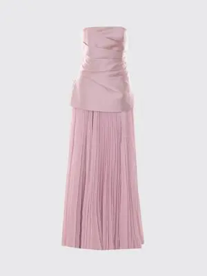 Solace London Pleated Crêpe Long Dress