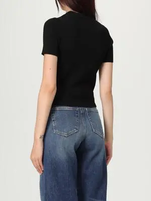 DIESEL® Ribbed Knit Top With Logo Detail
