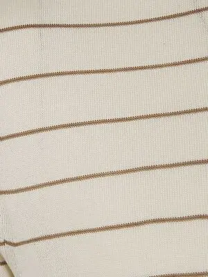 LARDINI Striped Silk Knit Top - Nude