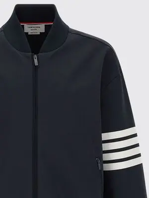 Thom Browne 4-bar Viscose Blend Bomber Jacket - Blue