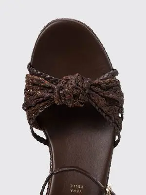 TWINSET Woven Polyurethane Wedge Sandals