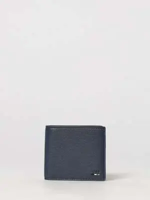 BOSS Grained Faux Leather Horizontal Wallet With Coin Pocket Blue