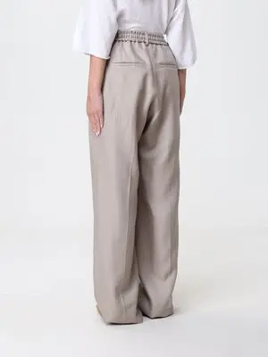 Tagliatore Linen Wide-leg Trousers - Grey