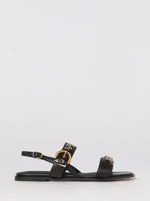 Pinko Milly 08 Leather Sandals With Studs - Black
