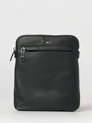 BOSS Grained Faux Leather Crossbody Bag - Black