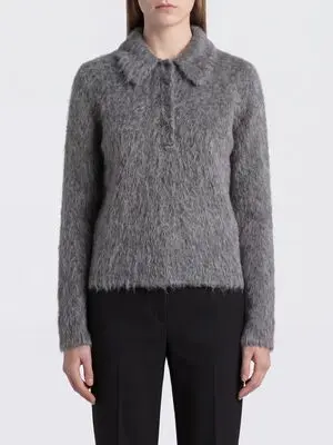 Chloé Long-sleeved Wool And Mohair Blend Polo - Grey