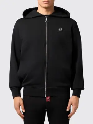 Philipp Plein Cotton Zip Up Hoodie - Black