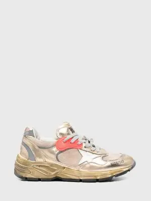GOLDEN GOOSE Dad-star Sneakers In Mesh And Used Laminated Leather - Silver