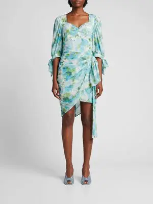 Chloé Floral Print Silk Mini Dress - Multicolor