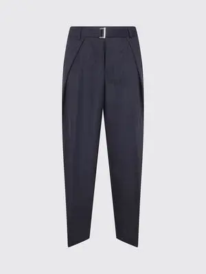 Sacai Belted Pinstriped Cotton Tailored Trousers