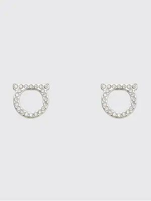 FERRAGAMO Gancini Stud Earrings - Silver
