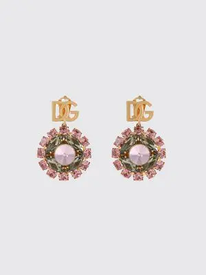 Dolce & Gabbana Dg Brass Earrings With Set Rhinestones - Multicolor