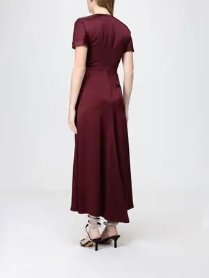 Victoria Beckham Ruched Satin Midi Dress