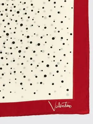 Valentino Garavani Polka Dot And Logo Print Silk Foulard - Multicolor