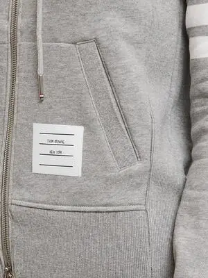 Thom Browne 4-bar Stripe Zip-up Hoodie - Grey