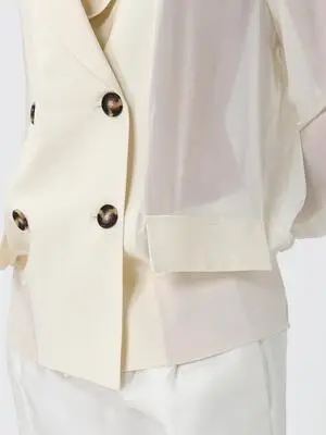 MEIMEIJ Double-breasted Wool Blend Blazer - Yellow