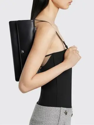 COURREGES Cuff Leather Shoulder Bag With Adjustable Strap
