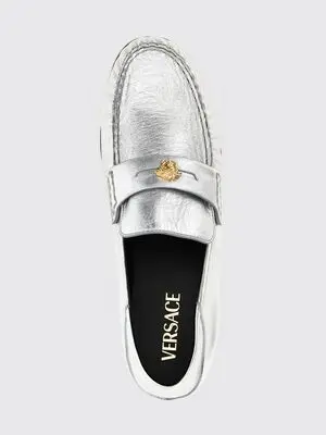 Versace La Medusa Laminated Leather Loafers