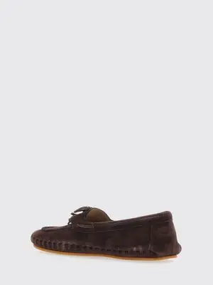 Le Monde Beryl Suede Driver Loafers With Woven Straps