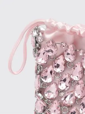SELF-PORTRAIT Rhinestone Satin Bucket Pouch