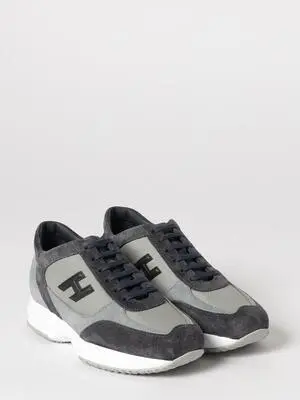 Hogan Interactive Mesh And Suede Sneakers - Black