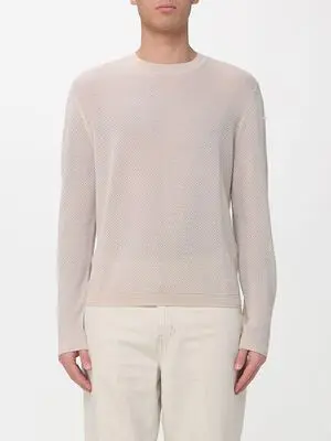 Emporio Armani Wool And Silk Blend Crew Neck Pullover - Beige
