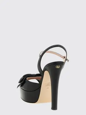 Valentino Garavani Calfskin Platform Stiletto Sandals With Bow Detailing