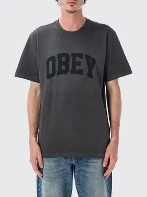 Obey Printed Cotton T-shirt - Grey