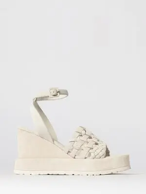 PALOMA BARCELO Woven Suede Wedge Sandals - White