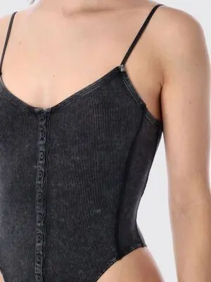 DIESEL® Ribbed Bodysuit With Button Front
