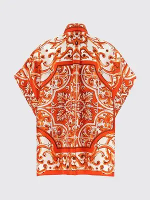 Dolce & Gabbana Majolica Print Silk Bowling Shirt