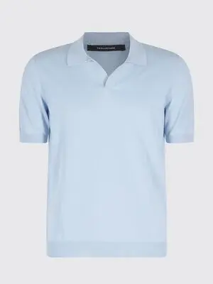 Tagliatore Cotton Knit Polo Shirt - Blue