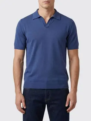Tagliatore Cotton Knit Polo Shirt - Gnawed Blue