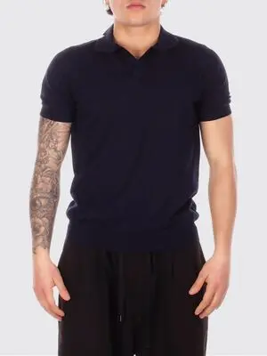 Tagliatore Cotton Knit Polo Shirt - Navy