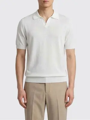 Tagliatore Cotton Knit Polo Shirt - White