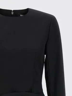 ROTATE BY BIRGER CHRISTENSEN Wool Blend Mini Dress With Bow Appliqu