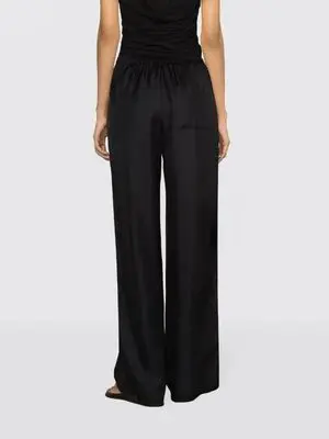 Loulou De Saison Pure Silk Palazzo Trousers - Black