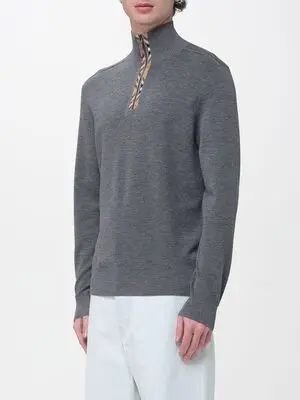 Burberry Wool Knit Sweater With Check Details