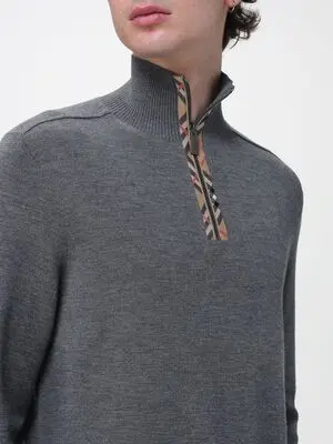 Burberry Wool Knit Sweater With Check Details