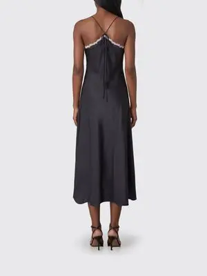 Pinko Midi Slip Dress With Lace Inserts