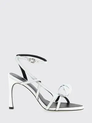 ROTATE BY BIRGER CHRISTENSEN Leather Stiletto Sandals With Knot Detailing - White