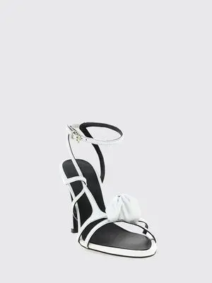 ROTATE BY BIRGER CHRISTENSEN Leather Stiletto Sandals With Knot Detailing - White