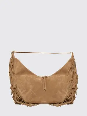Orciani Isola Peach Fringed Suede Bag - Sand