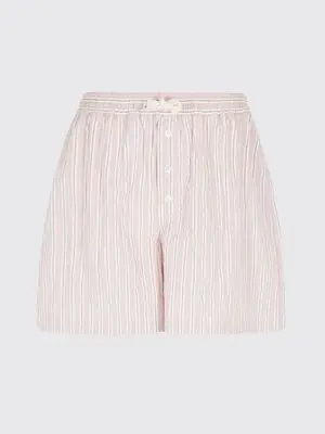 ROBERTO COLLINA Striped Crinkled Viscose Blend Shorts