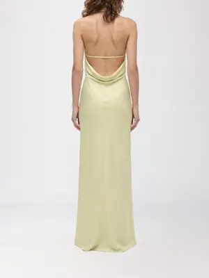 Simkhai Reannon Long Satin Halterneck Dress - Green
