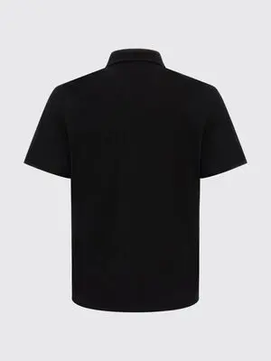 Versace Medusa Logo Cotton Polo Shirt With Ribbed Collar