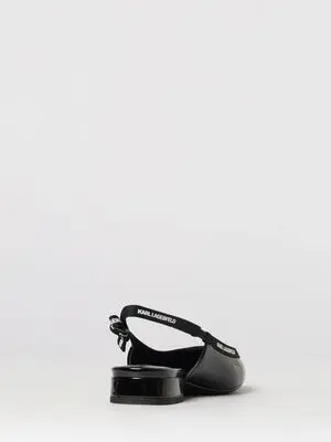 Karl Lagerfeld Patent Leather Slingback Ballerinas - Black